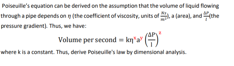 Solved Poiseuille's equation can be derived on the | Chegg.com