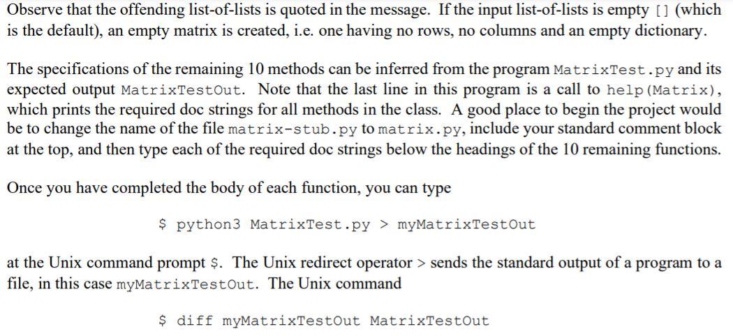 Solved In this assignment you will write a Python class | Chegg.com