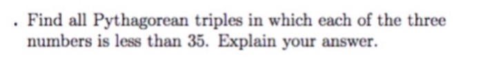 Solved Triples must consist of whole numbers only. Please | Chegg.com