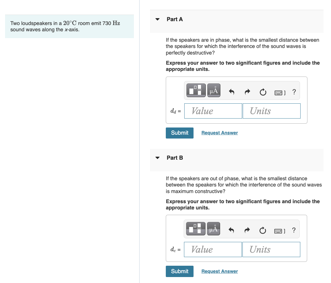 Solved Part A Two loudspeakers in a 20°C room emit 730 Hz | Chegg.com