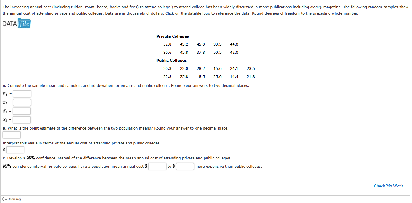 Solved DATA a. Compute the sample mean and sample standard | Chegg.com