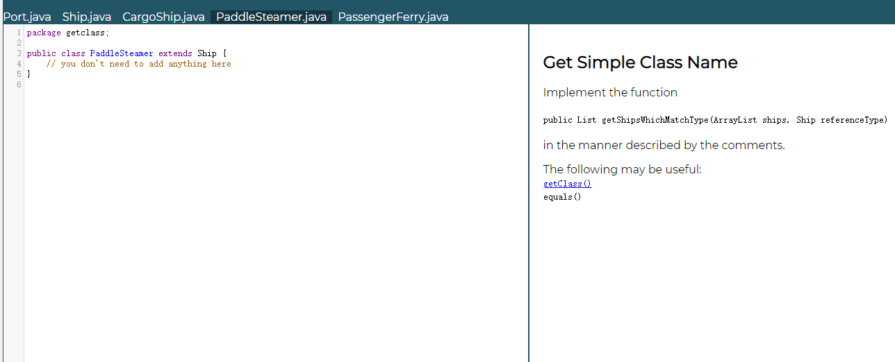 Solved Port.java Ship.java CargoShip.java PaddleSteamer.java | Chegg.com