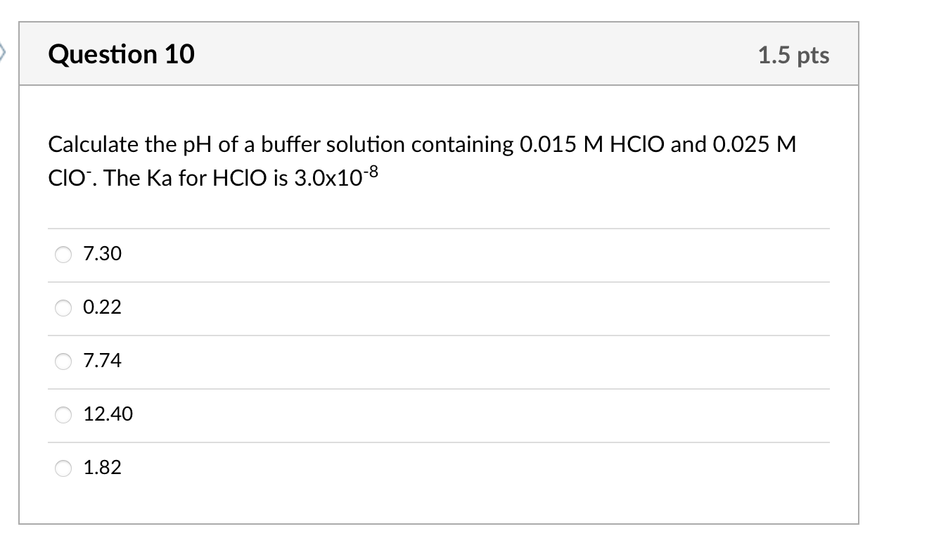 Solved Calculate the pH of a buffer solution containing | Chegg.com
