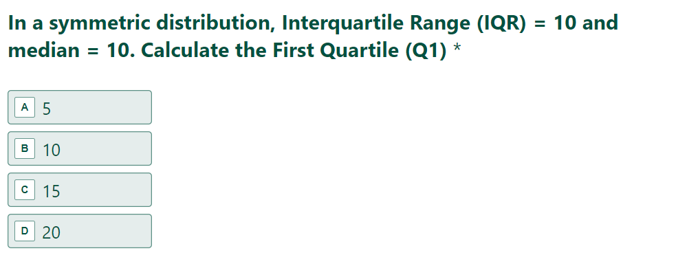 Solved In a symmetric distribution, Interquartile Range | Chegg.com