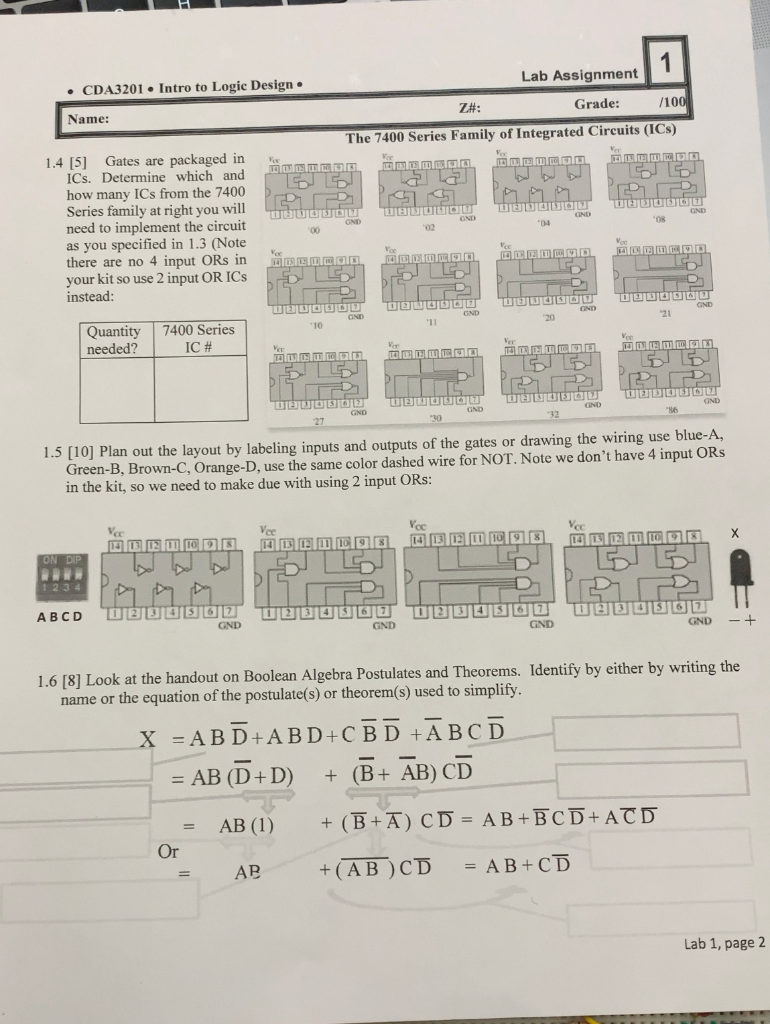 Z • Cda3201 Intro To Logic Design Lab Assignment