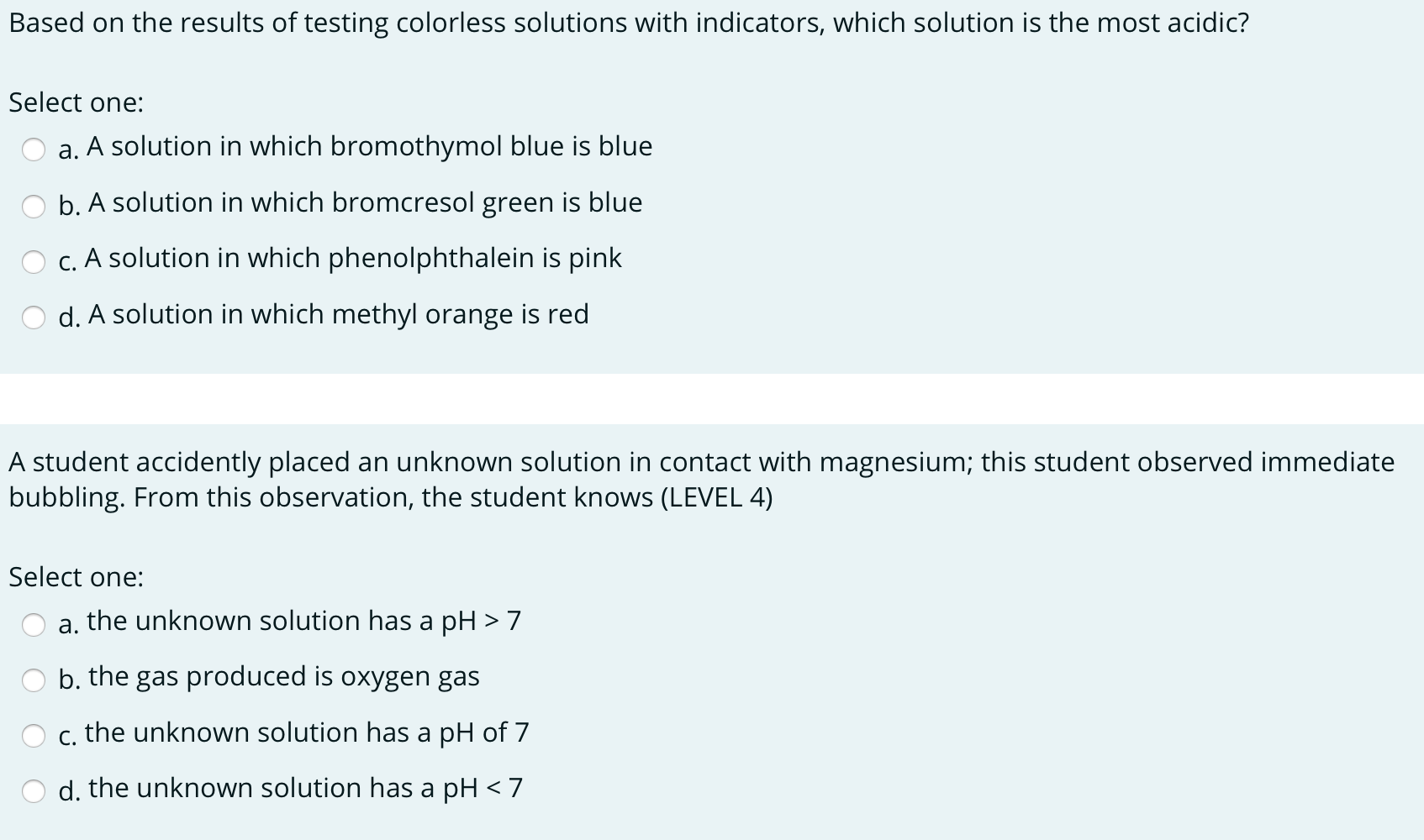 Solved Based on the results of testing colorless solutions | Chegg.com