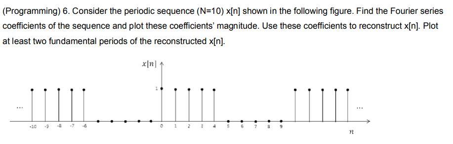 Solved Programming 6 Consider The Periodic Sequence