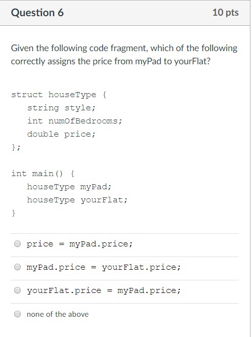 Solved Question 1 10 pts Given the following code fragment, | Chegg.com Solved Question 1 10 pts Given the following code fragment, | Chegg.com