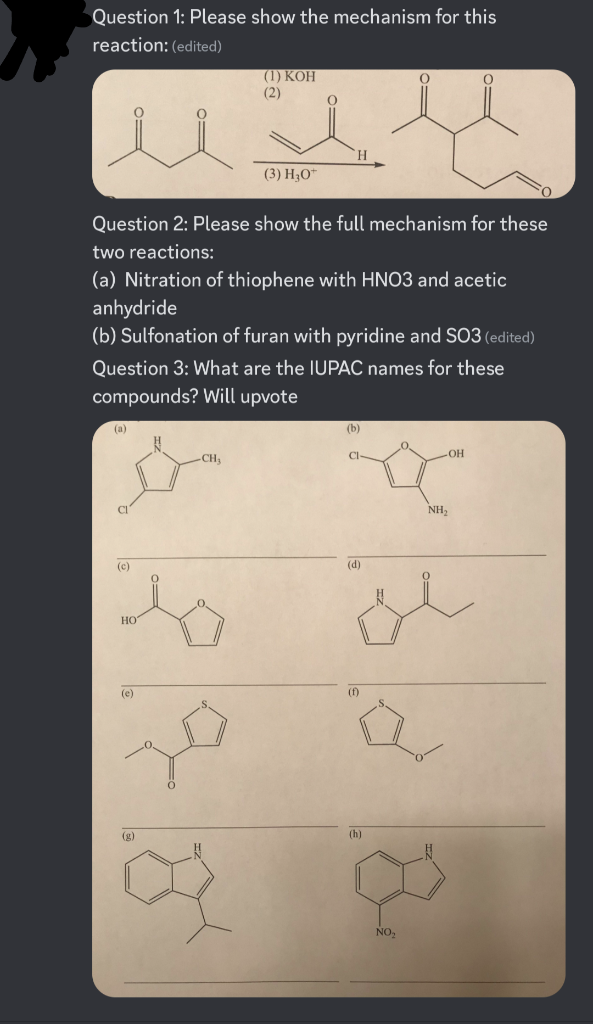 Solved Question 1: Please show the mechanism for this | Chegg.com