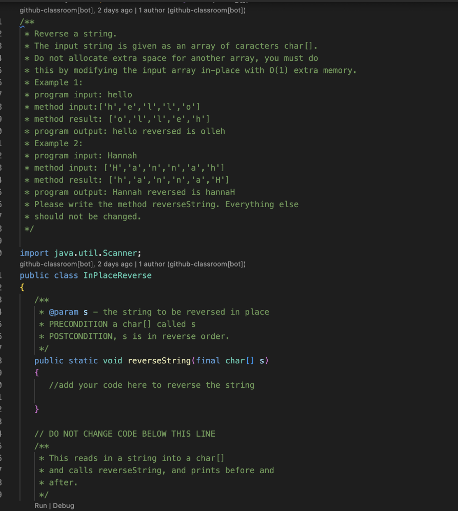 Solved github-classroom[bot], 2 days ago | 1 author | Chegg.com
