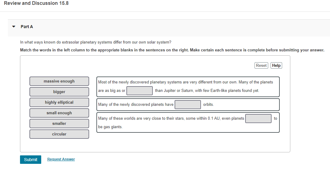 Solved In what ways known do extrasolar planetary systems | Chegg.com