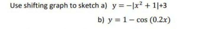 Solved Use shifting graph to sketch a) y=-\x2 +11+3 b) y = 1 | Chegg.com