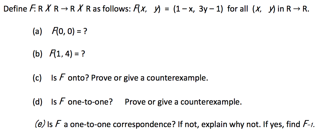 Solved R X R as follows: Ax, = (1-x, 3y 1) for all (X, ) in | Chegg.com