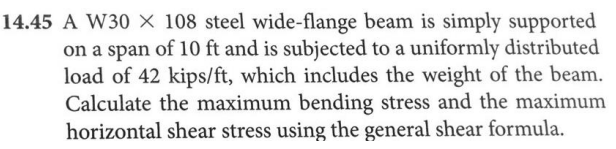 Solved In problem 14.45 What is the maximum bending stress | Chegg.com