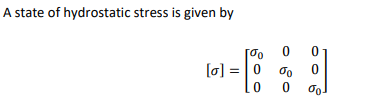 Solved A state of hydrostatic stress is given by 101=(8:9 | Chegg.com