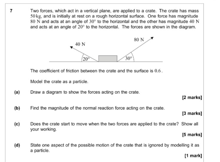 Solved Two forces, which act in a vertical plane, are | Chegg.com