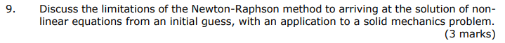 Solved 9. Discuss the limitations of the Newton-Raphson | Chegg.com