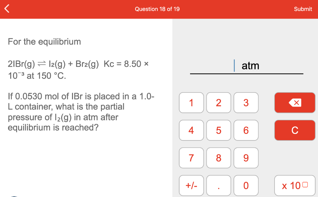 Solved For the equilibrium 2IBr(g)⇌I2( g)+Br2( | Chegg.com