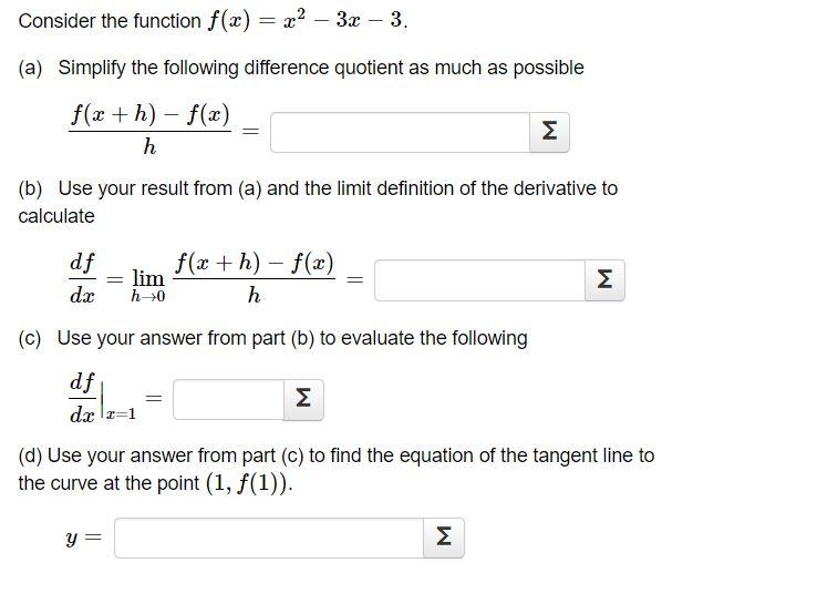 Solved Consider the function f(x) = x2 – 3x 3. (a) Simplify | Chegg.com