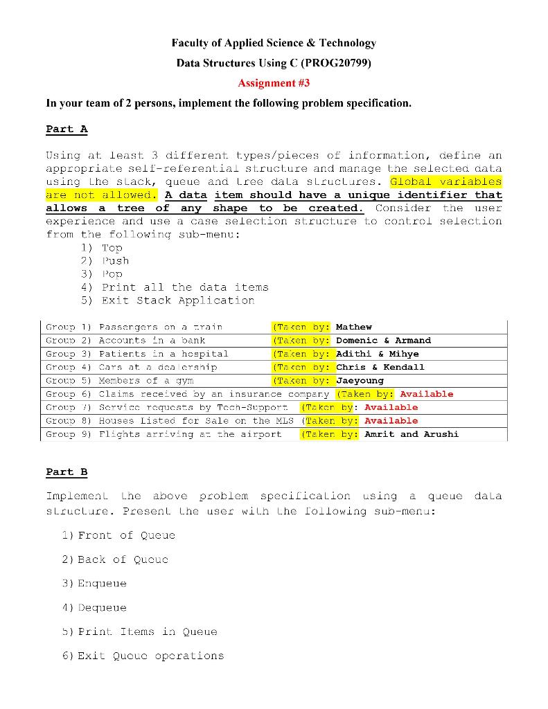 Solved Part B Implement the above problem specificalion | Chegg.com