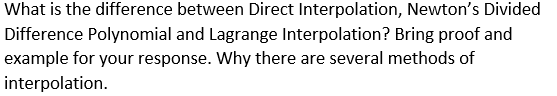 Solved What is the difference between Direct Interpolation, | Chegg.com