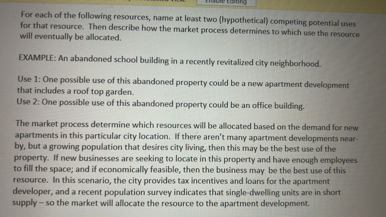 Solved For each of the following resources, name at least | Chegg.com