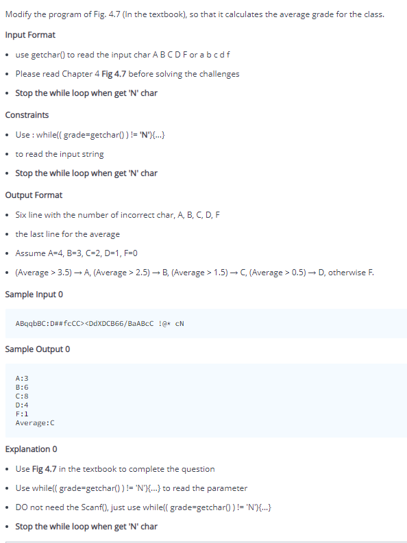 Solved Modify the program of Fig. 4.7 (In the textbook), so | Chegg.com