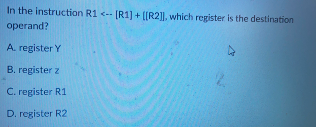 Solved In the instruction R1