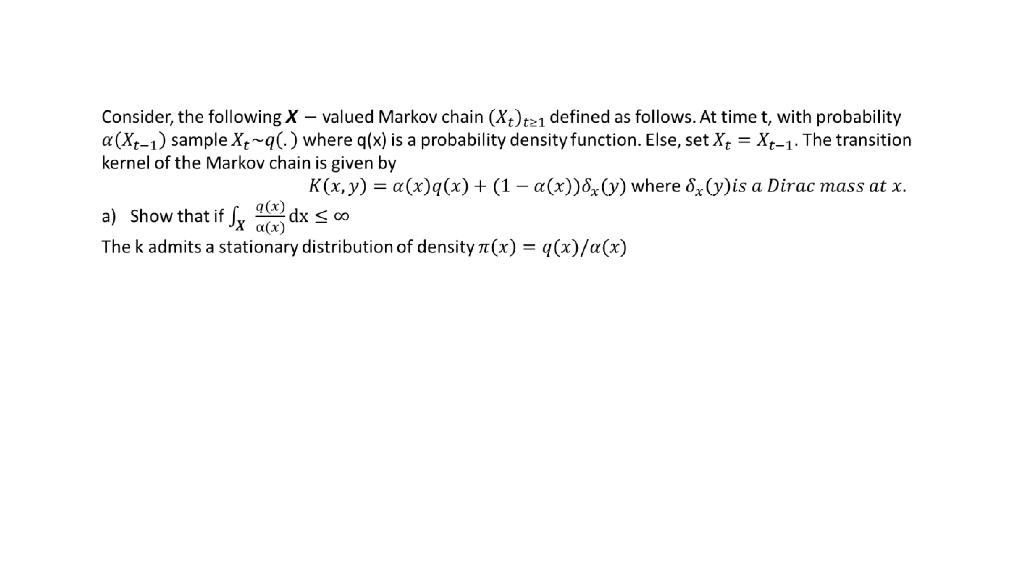 2. Consider the following X-valued Markov | Chegg.com