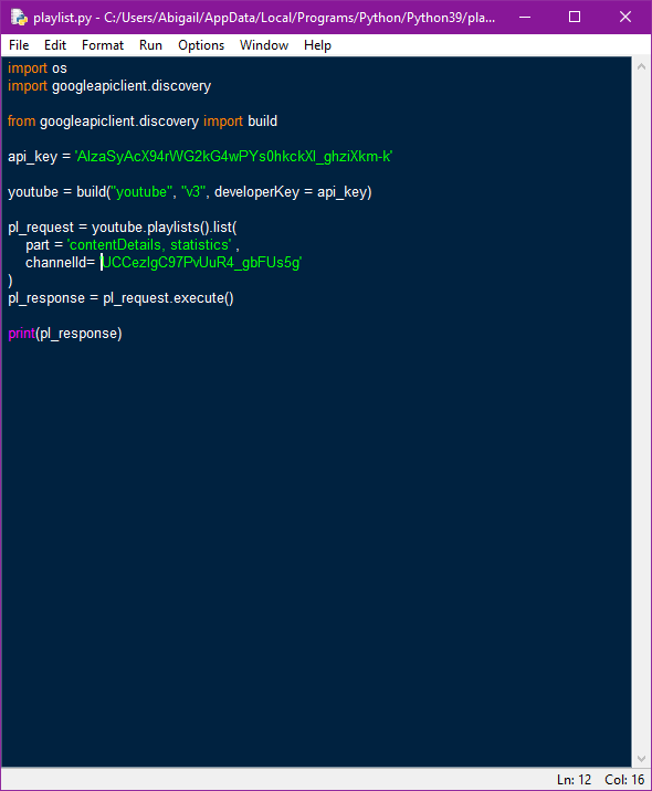 Solved Running script in python IDLE, keep getting the | Chegg.com