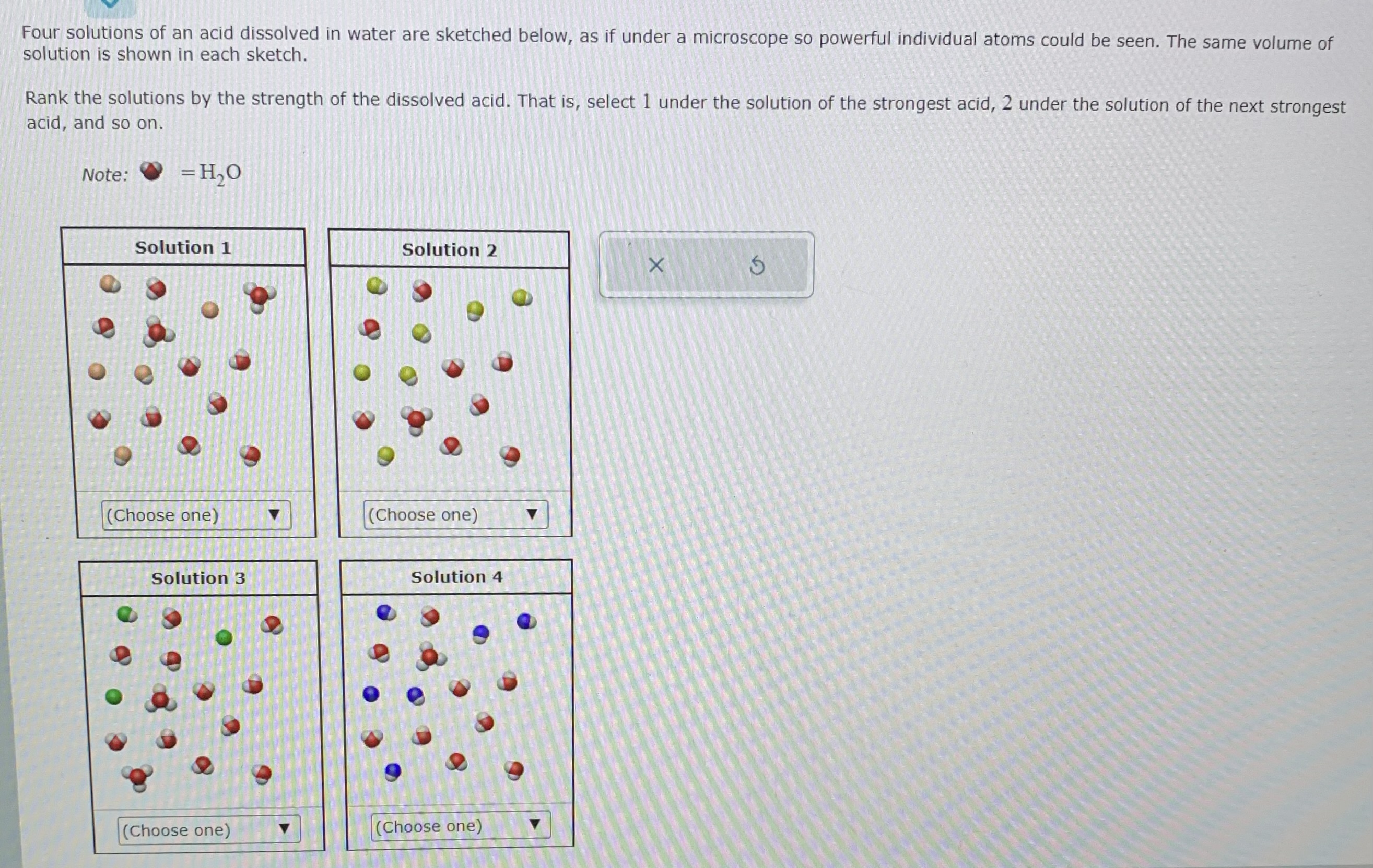 Solved Four solutions of an acid dissolved in water are | Chegg.com