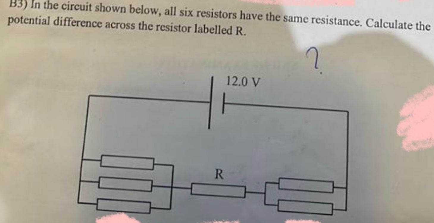 Solved B3) In the circuit shown below, all six resistors | Chegg.com