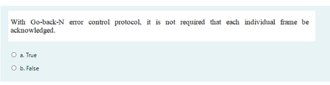 Solved With Go-back-N error control protocol, it is not | Chegg.com