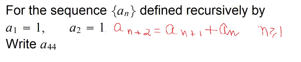 Solved For the sequence {an} defined recursively by | Chegg.com