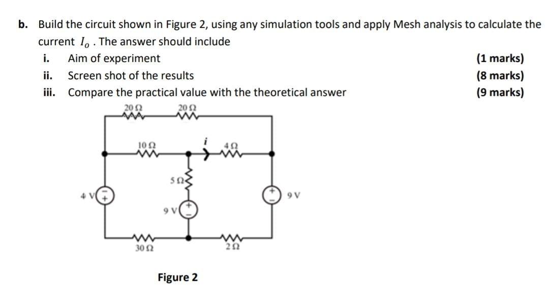 Solved b. Build the circuit shown in Figure 2, using any | Chegg.com