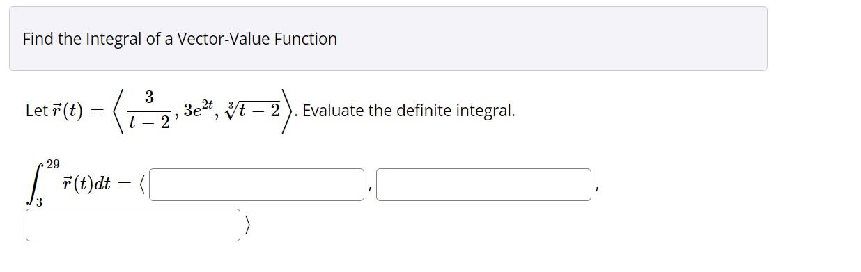 Solved Find the Integral of a Vector-Value Function 3 t | Chegg.com