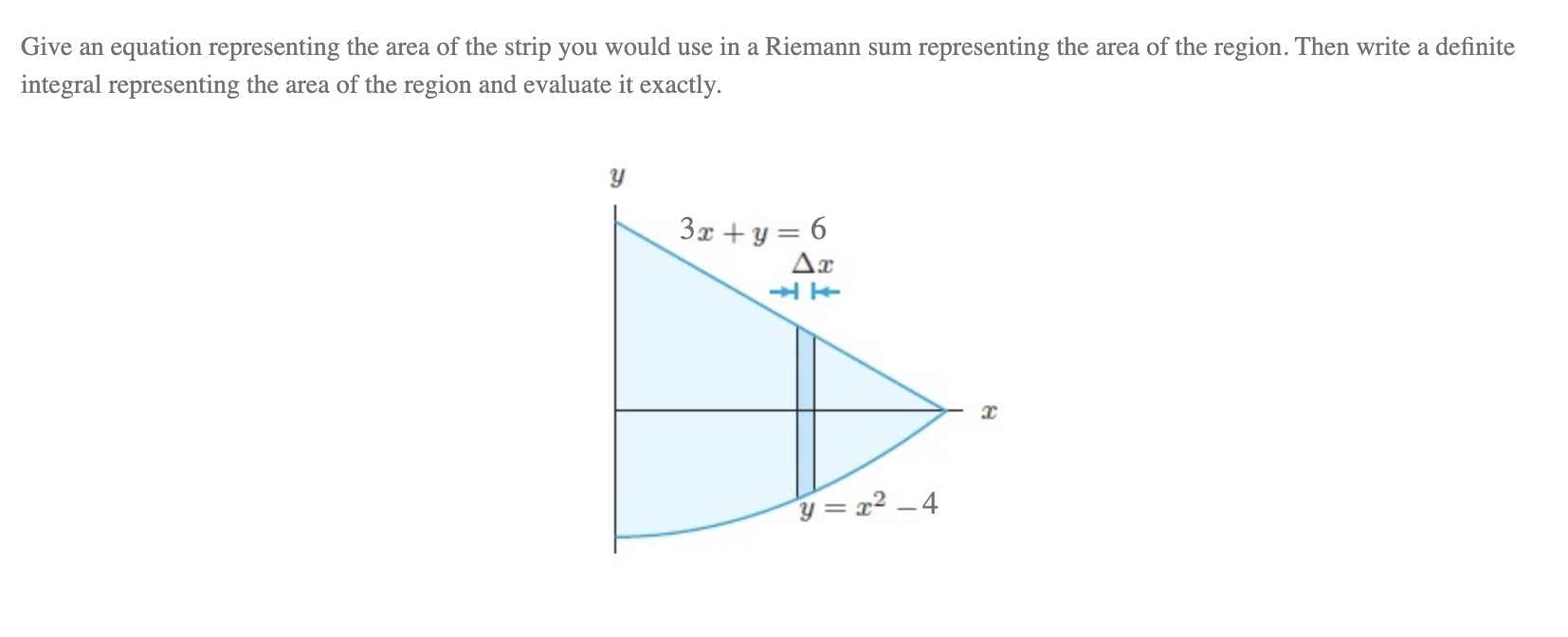Solved Give an equation representing the area of the strip | Chegg.com