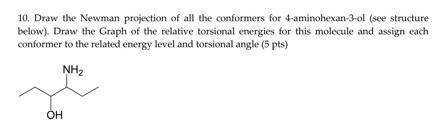Solved 10. Draw the Newman projection of all the conformers | Chegg.com