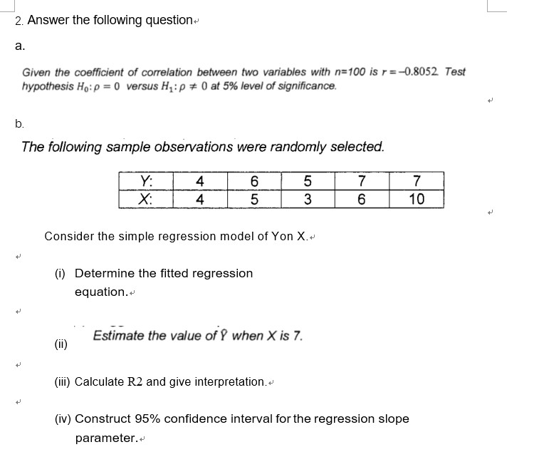 Solved 2 Answer The Following Question а Given The
