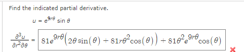 Solved Find the indicated partial | Chegg.com