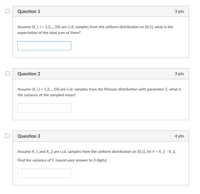 Solved Assume {xi I 1 2 … 10} Are I I D Samples From The