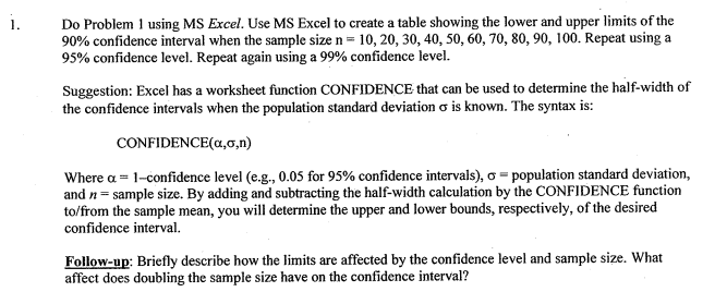 Solved Do Problem 1 Using Ms Excel Use Ms Excel To Create A 7326