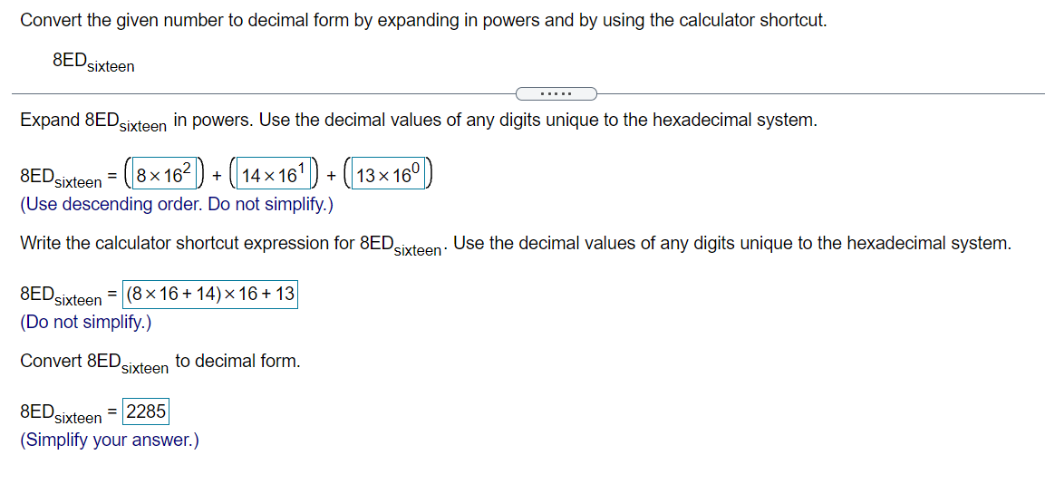 Solved Convert the given number to decimal form by expanding | Chegg.com