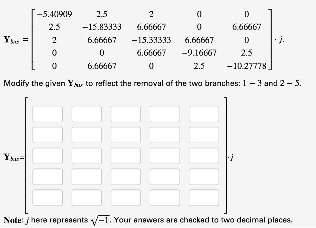 Solved Use the 𝐘𝑏𝑢𝑠 modification procedure and assuming | Chegg.com