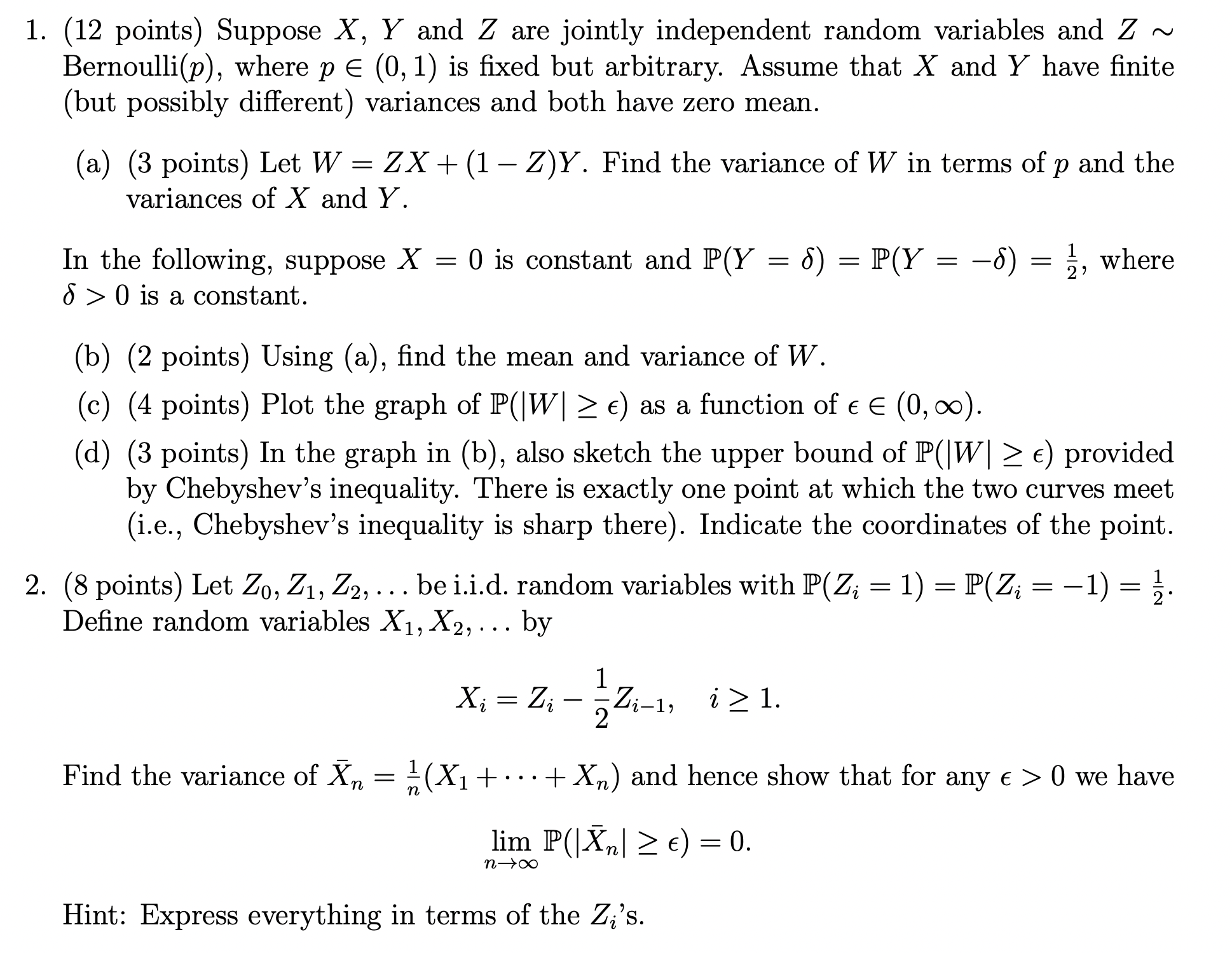 Solved Suppose x,Y ﻿and Z ﻿are jointly independent random | Chegg.com