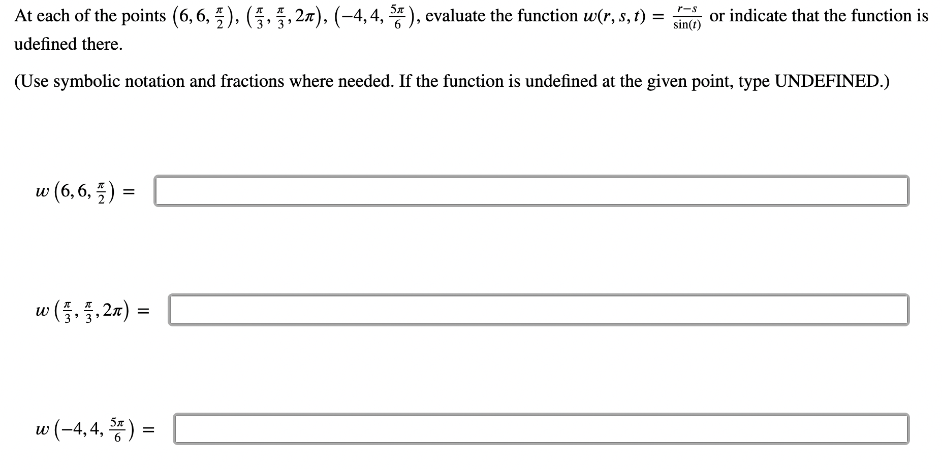 Solved At each of the points (6,6, 3), (1, 3,290), (-4,4, | Chegg.com