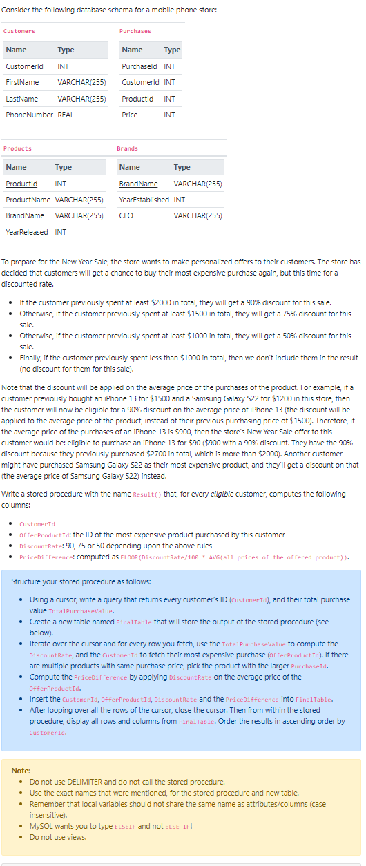 Solved Consider the following database schema for a mobile | Chegg.com