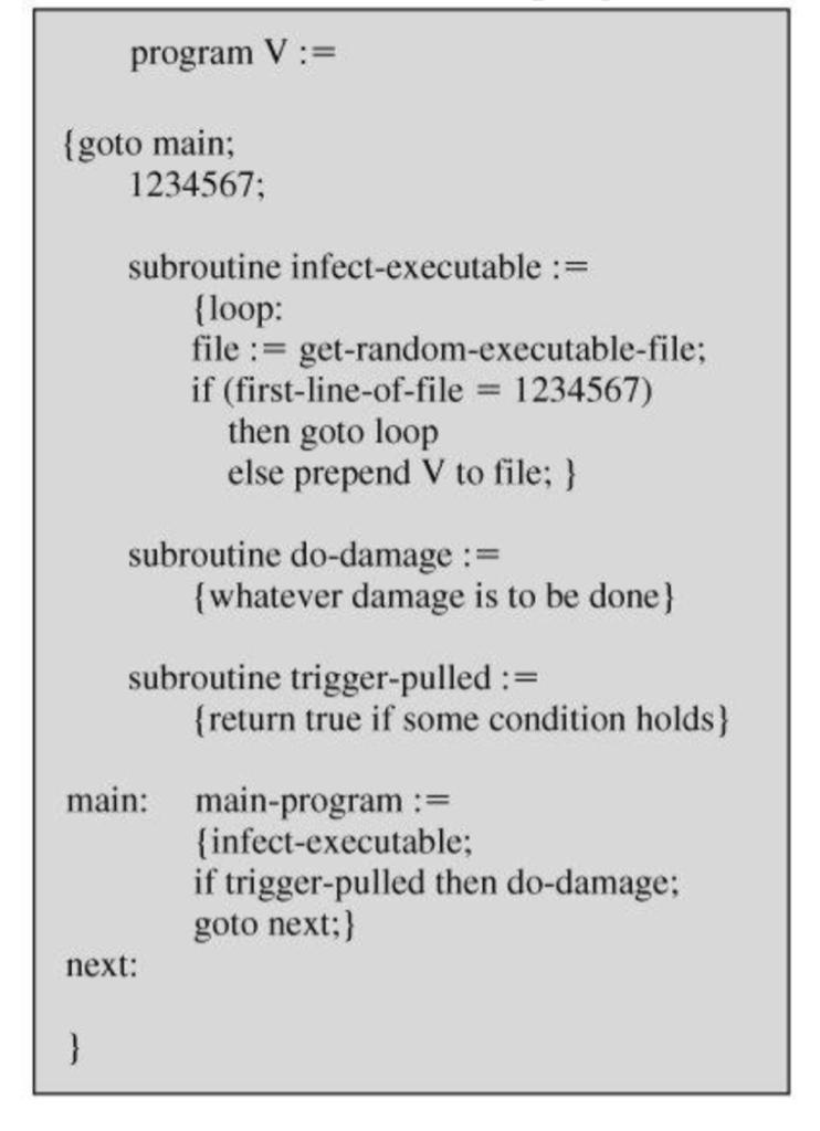 Solved There is a flaw in the virus program below. What is | Chegg.com