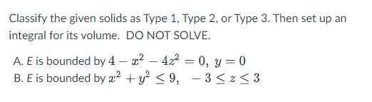 Solved Classify The Given Solids As Type 1 Type 2 Or 2010