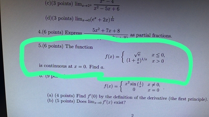 Solved (c) (3 points) limx→2+x2−5x+6x2−4 (d) (3 points) | Chegg.com